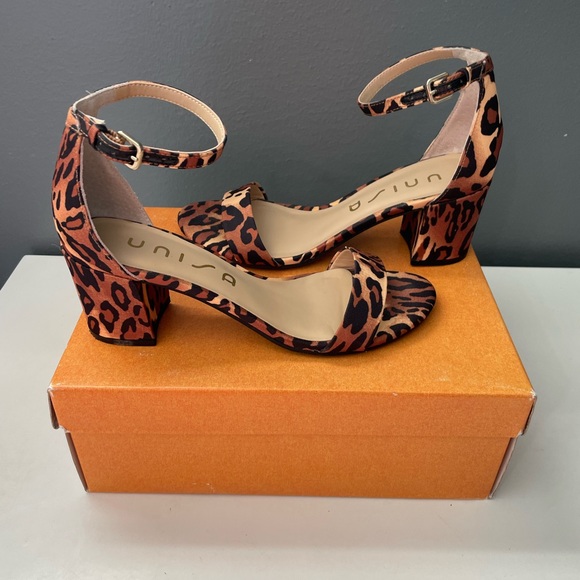 Unisa | Shoes | Very Cute Sandal With Ankle Strap Leopard Print Worn ...